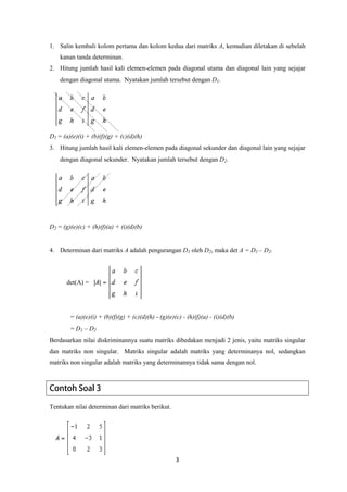 Determinan dan invers matriks | PDF