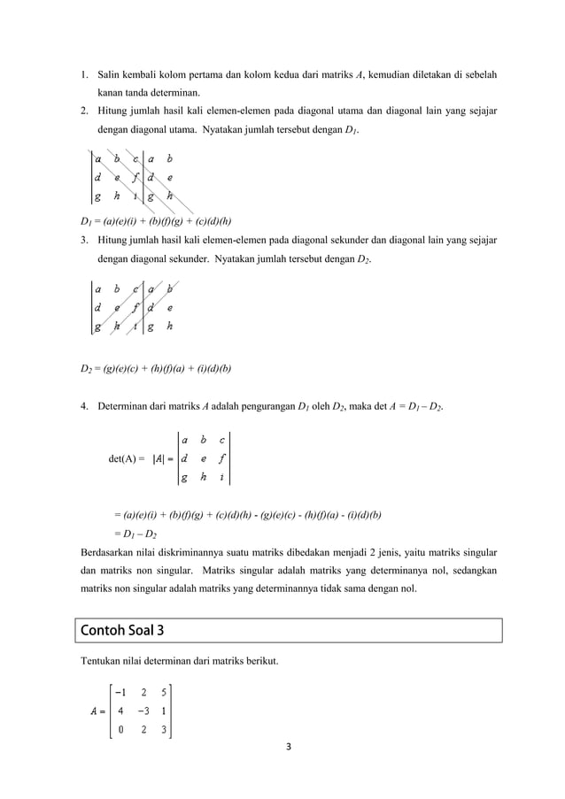 Determinan dan invers matriks | PDF