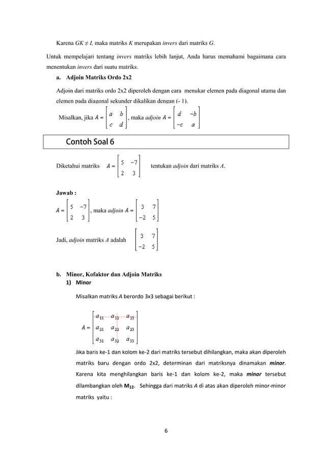 Determinan dan invers matriks | PDF