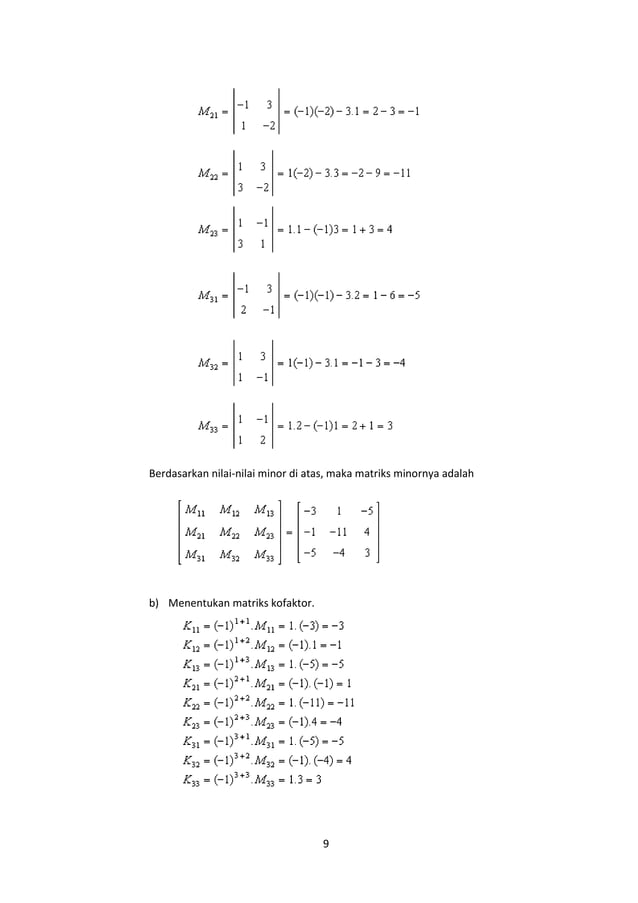Determinan dan invers matriks | PDF