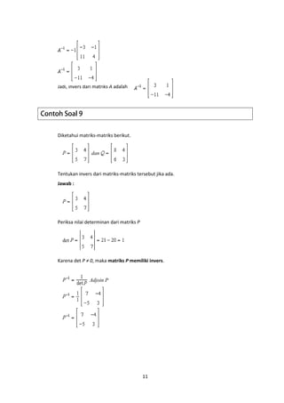 Determinan dan invers matriks | PDF