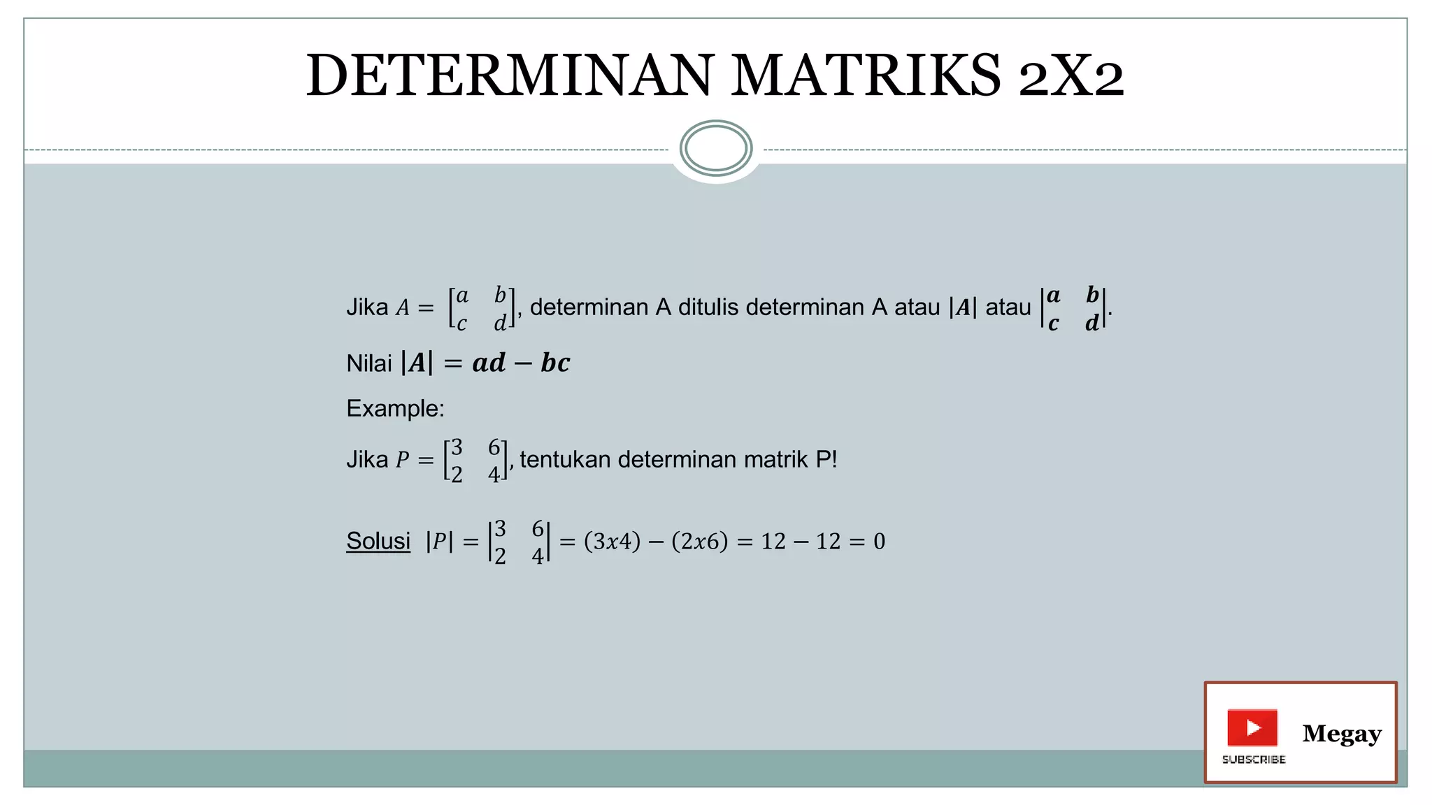 Determinan dan invers matriks | PPT