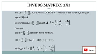 Determinan dan invers matriks | PPT