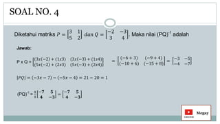 Determinan dan invers matriks | PPT