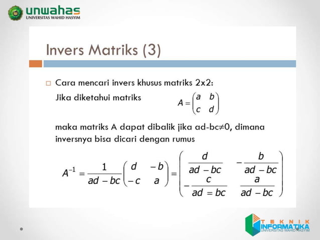 DETERMINAN DAN INVERS MATRIKS 22.ppt