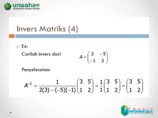 DETERMINAN DAN INVERS MATRIKS 22.ppt