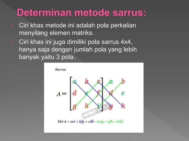 Determinan matriks 3x3 metode sarrus kelompok dua.pptx