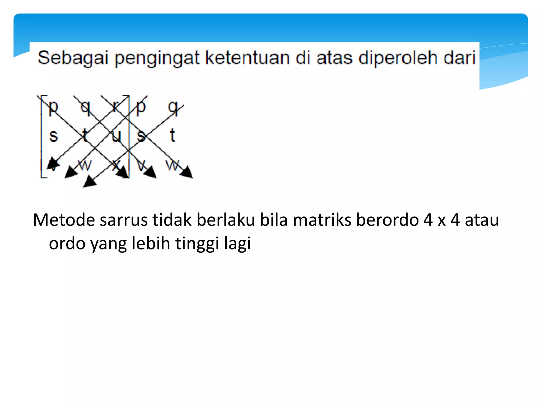 Determinan matriks kelas xi | PPTX