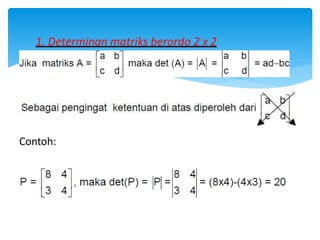 Determinan matriks kelas xi | PPTX