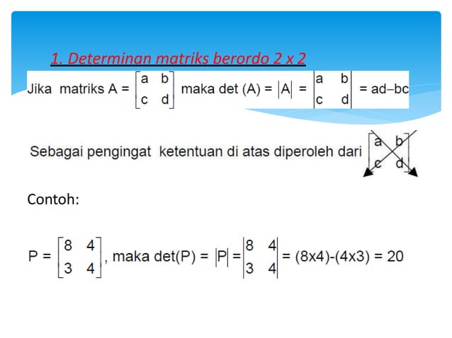 Determinan matriks kelas xi | PPTX