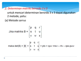 Determinan matriks kelas xi | PPTX