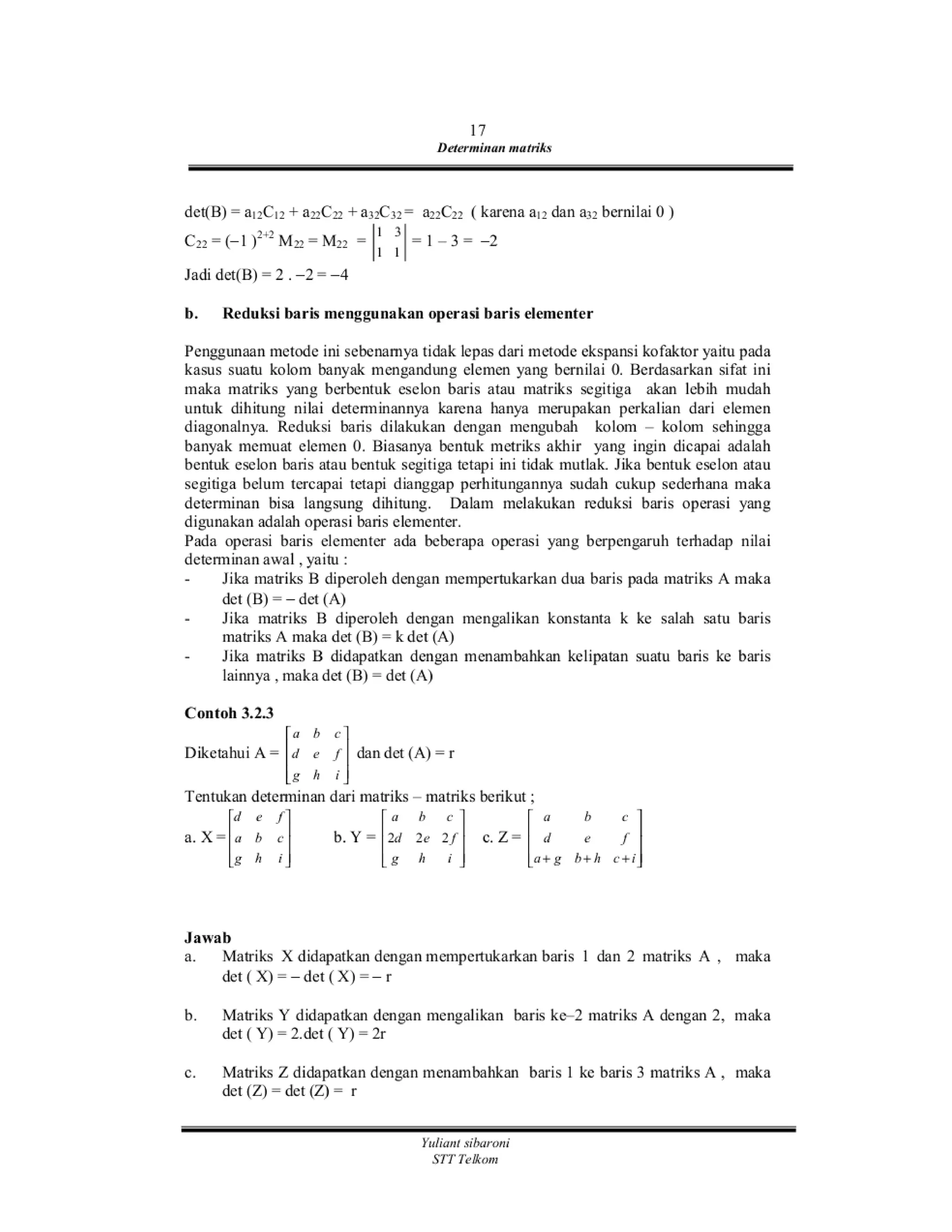 Determinan matrix | PDF