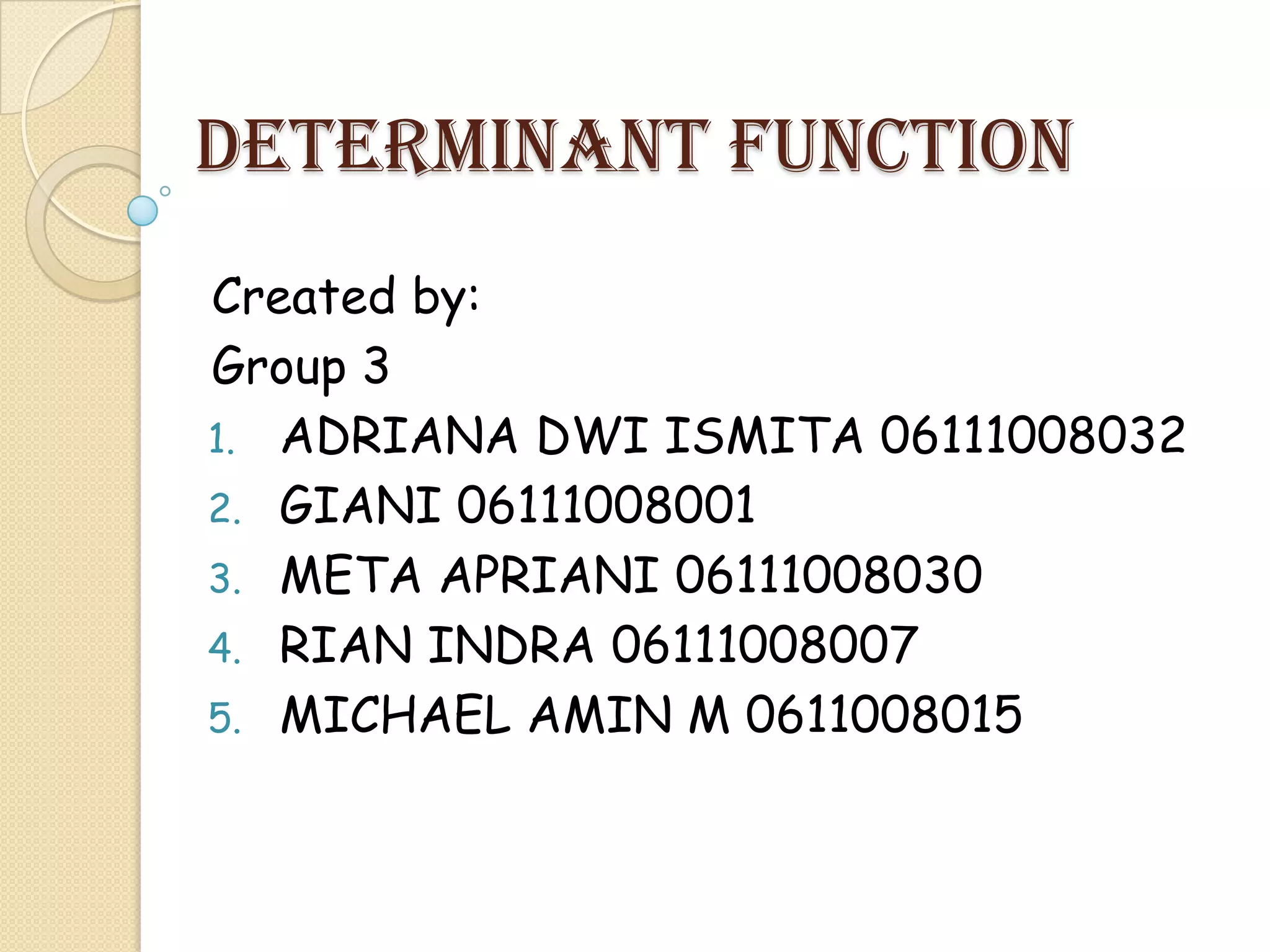 Determinant | PPTX