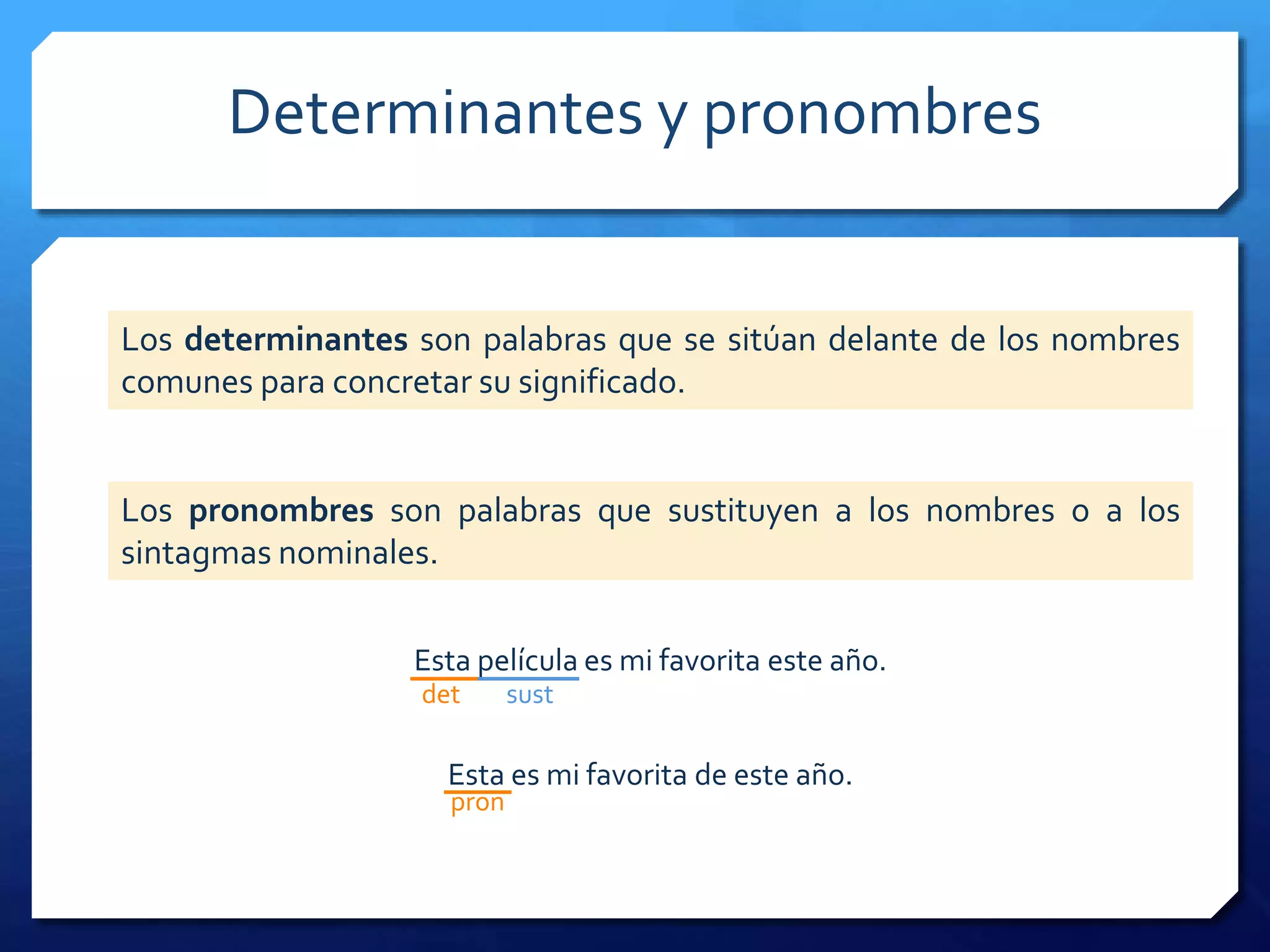 Determinantes y pronombres | PPTX