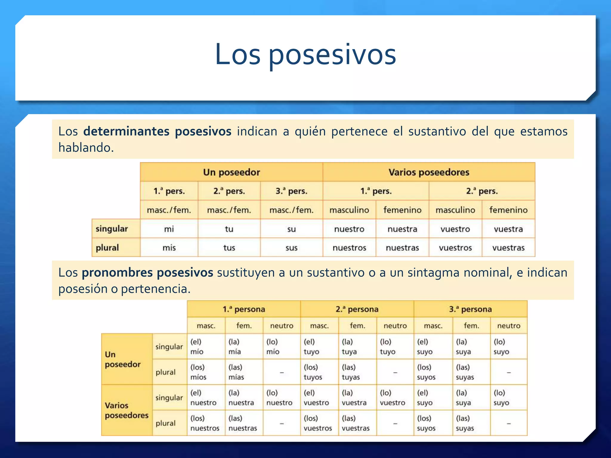 Determinantes y pronombres | PPTX