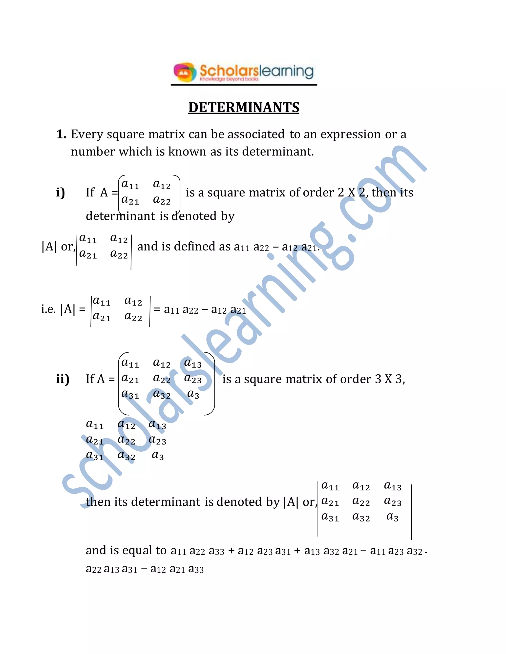 Determinants | DOCX