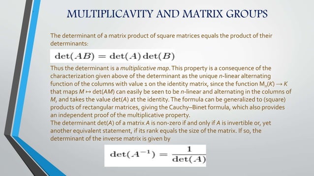 Determinants | PPTX | Physics | Science
