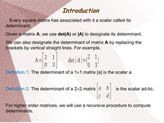 Determinants - Mathematics | PPT