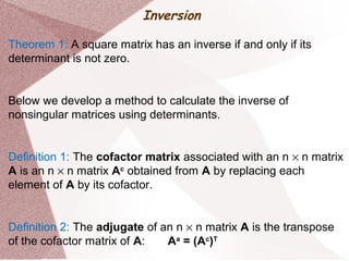 Determinants - Mathematics | PPT