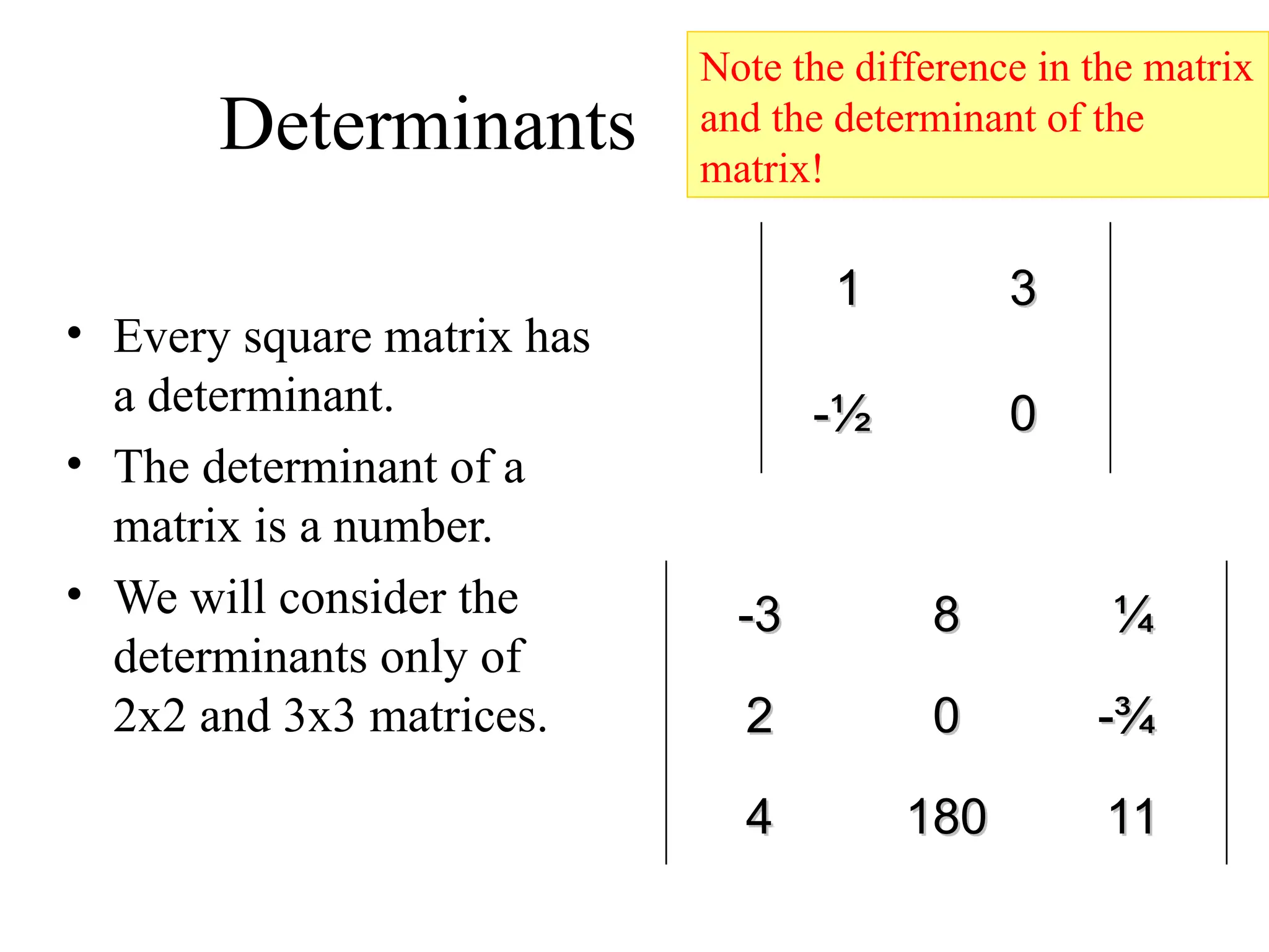 determinants and matrices in mathematics.ppt