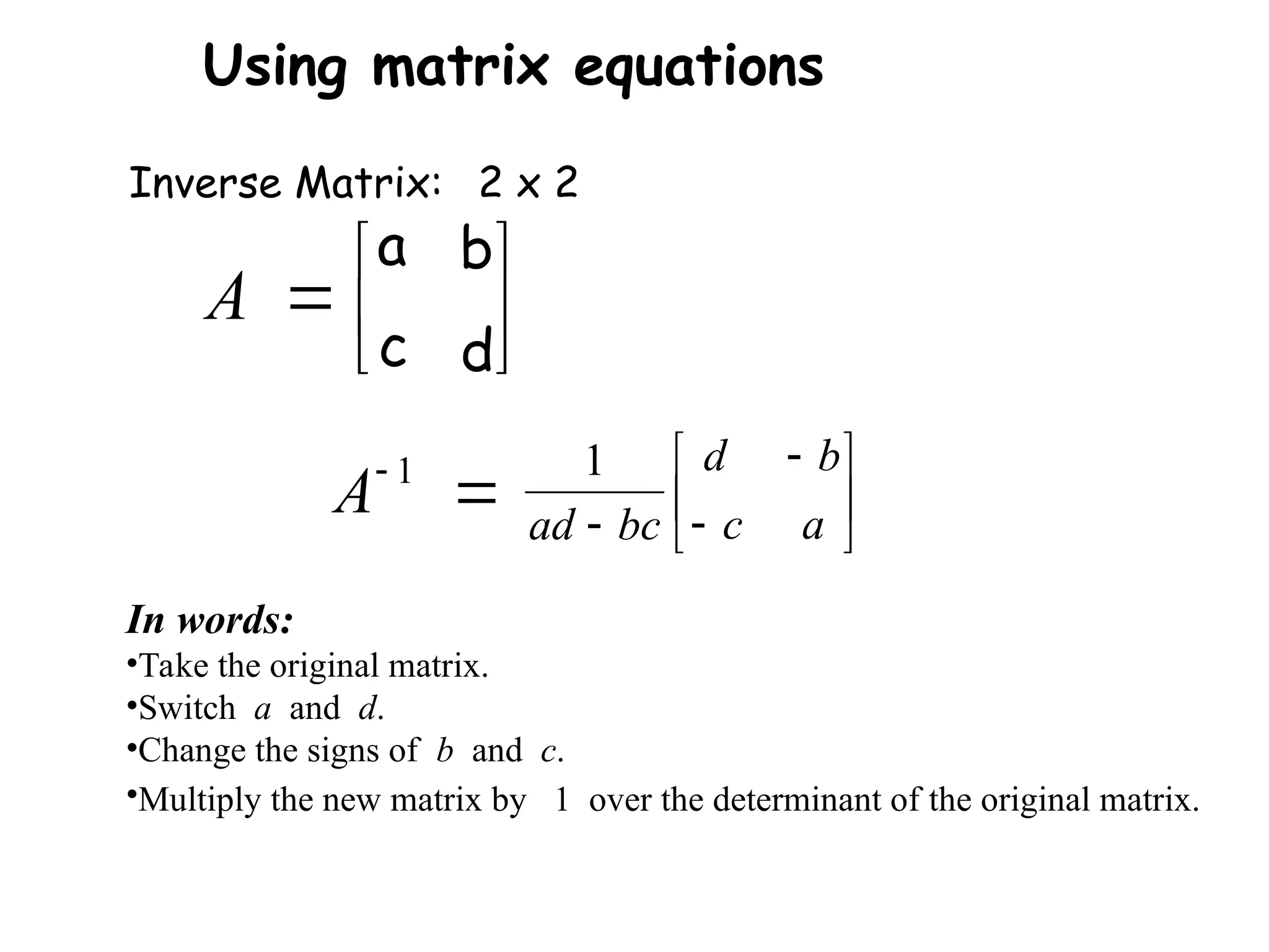 determinants and matrices in mathematics.ppt