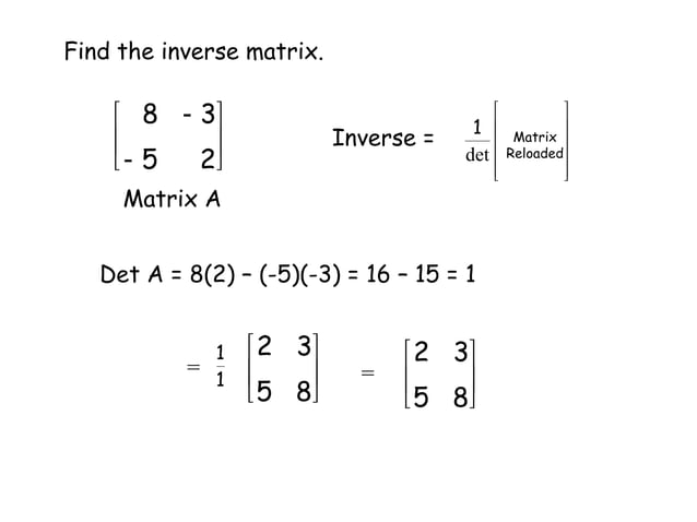 determinants and matrices in mathematics.ppt
