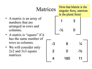 determinants and matrices in mathematics.ppt