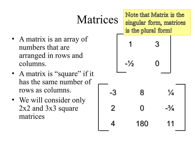 determinants and matrices in mathematics.ppt