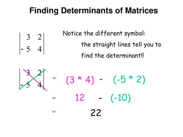 determinants and matrices in mathematics.ppt