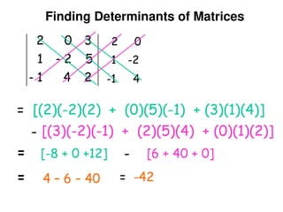 determinants and matrices in mathematics.ppt