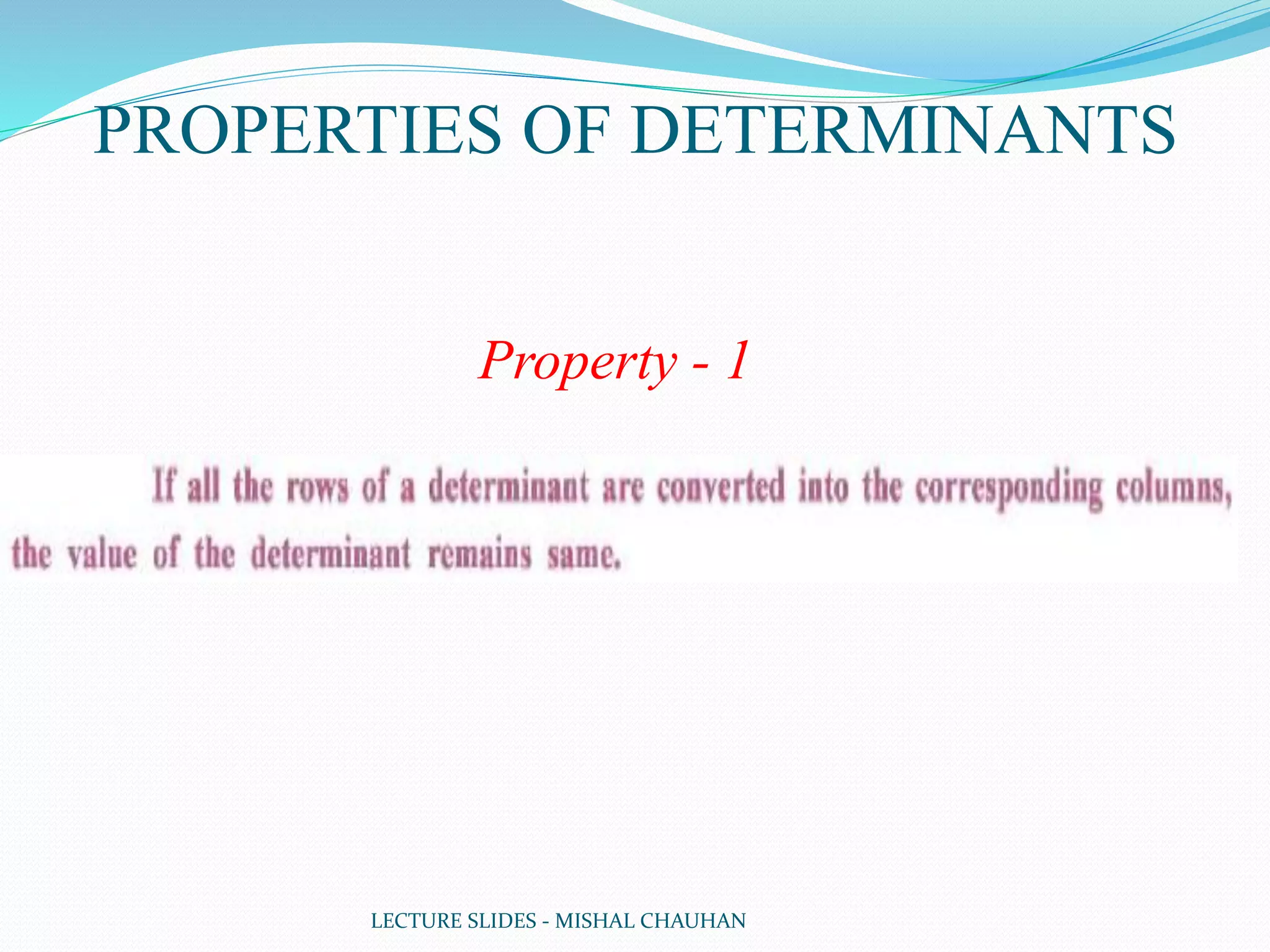DETERMINANTS CLASS XII MODULE 1 | PDF