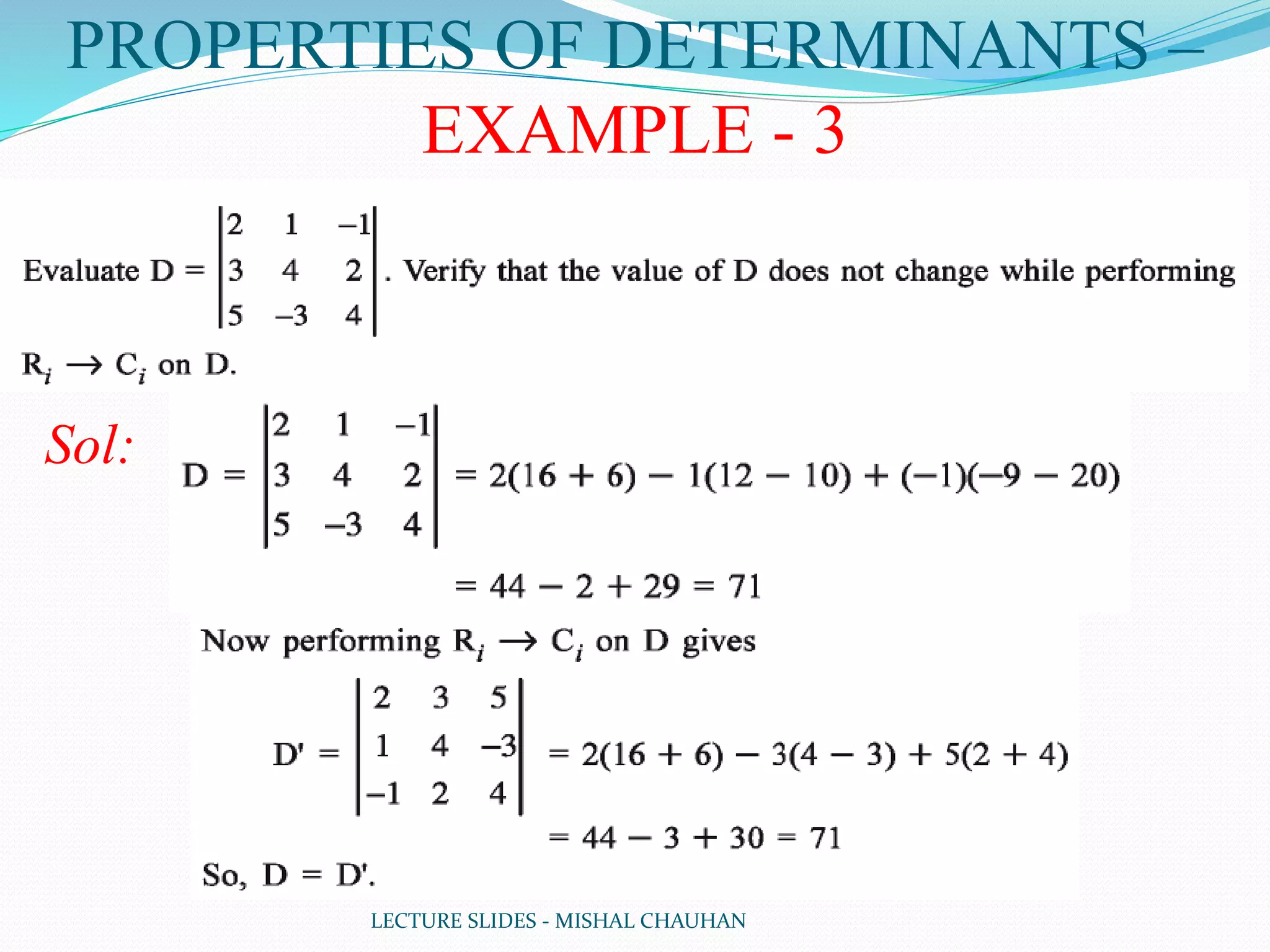 DETERMINANTS CLASS XII MODULE 1 | PDF