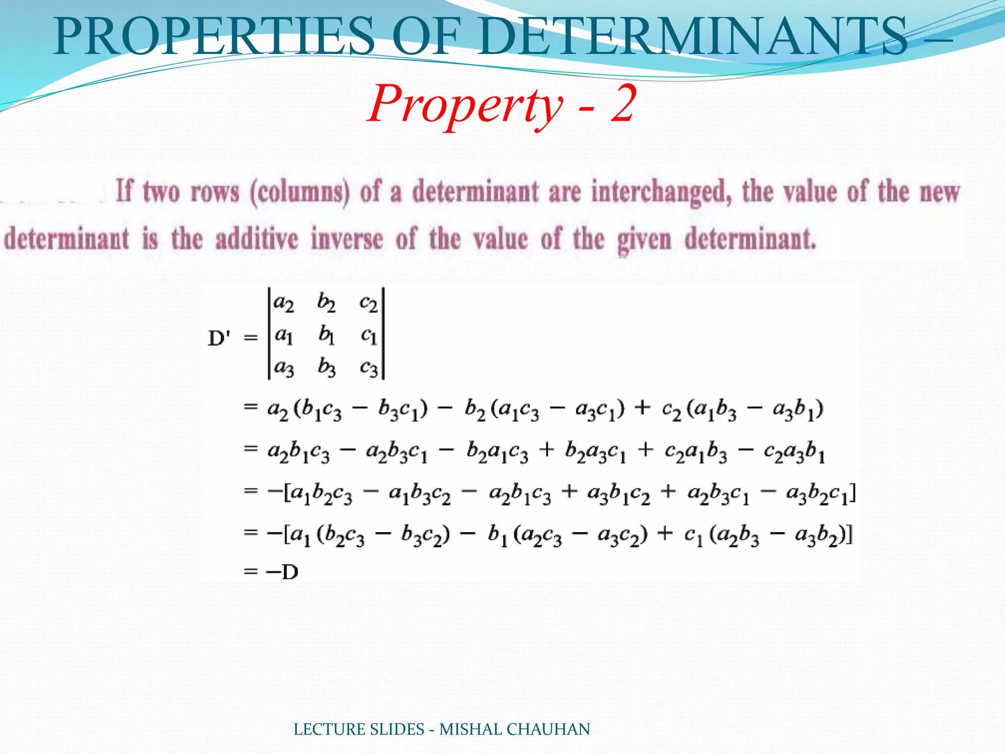 DETERMINANTS CLASS XII MODULE 1 | PDF