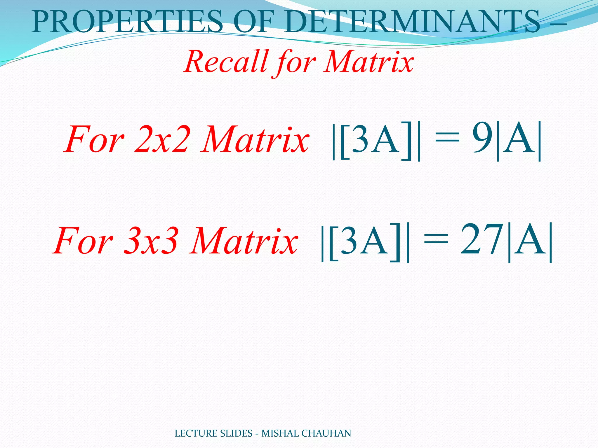 DETERMINANTS CLASS XII MODULE 1 | PDF