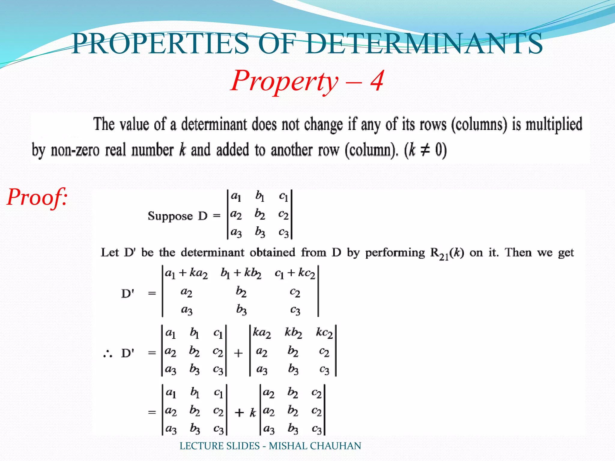 DETERMINANTS CLASS XII MODULE 1 | PDF