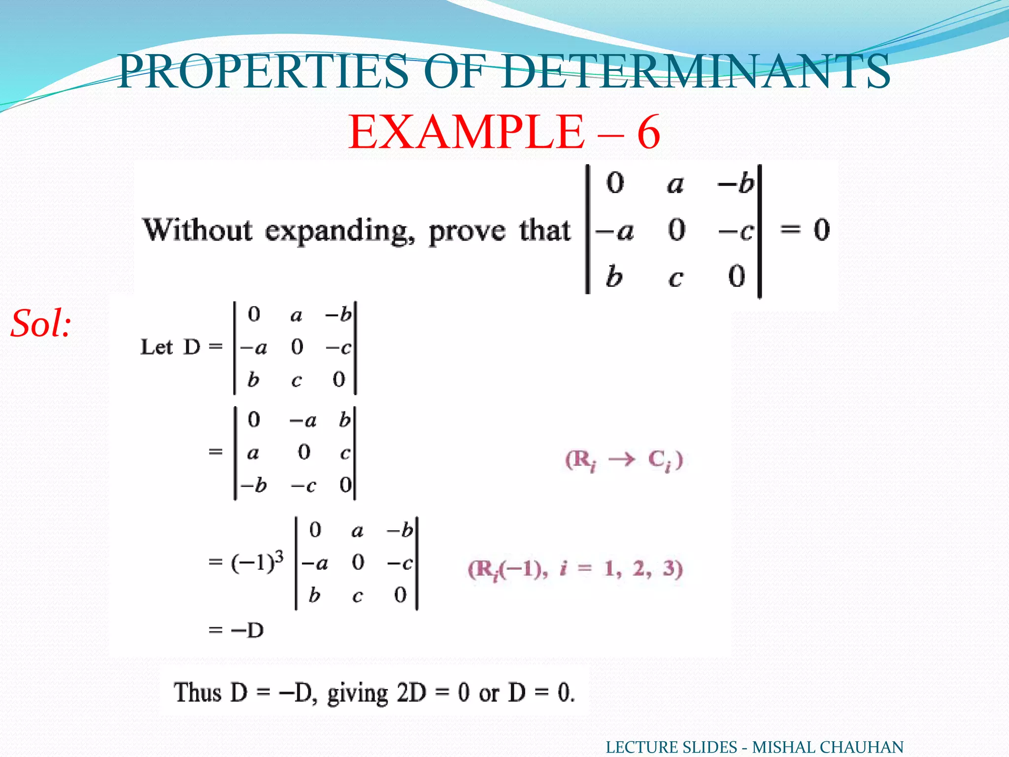 DETERMINANTS CLASS XII MODULE 1 | PDF