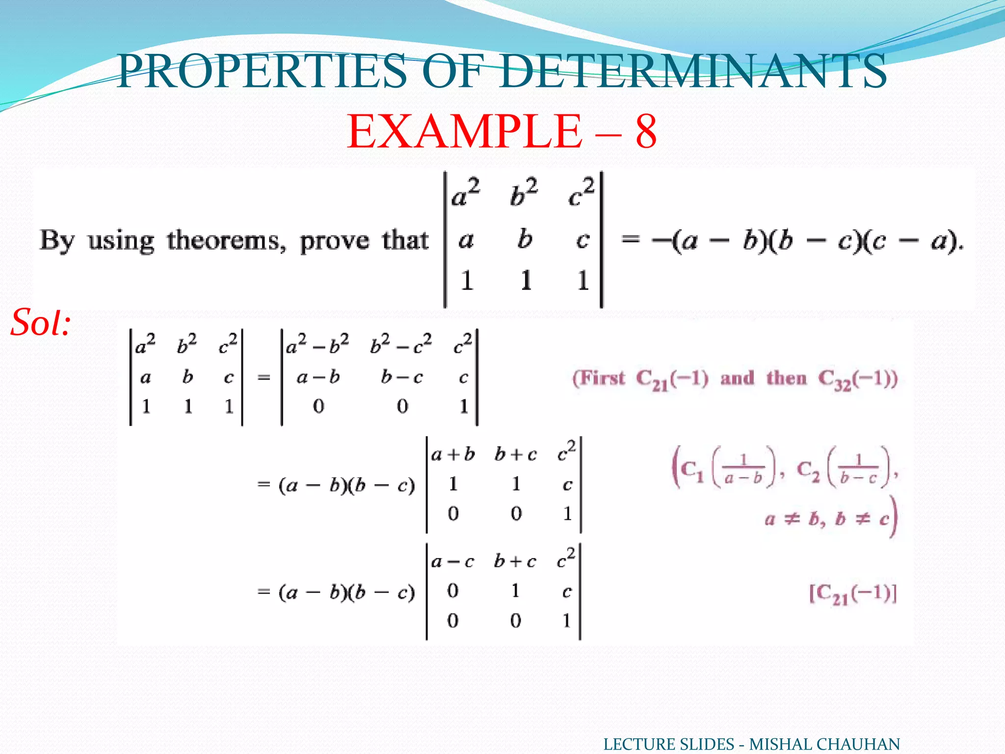 DETERMINANTS CLASS XII MODULE 1 | PDF