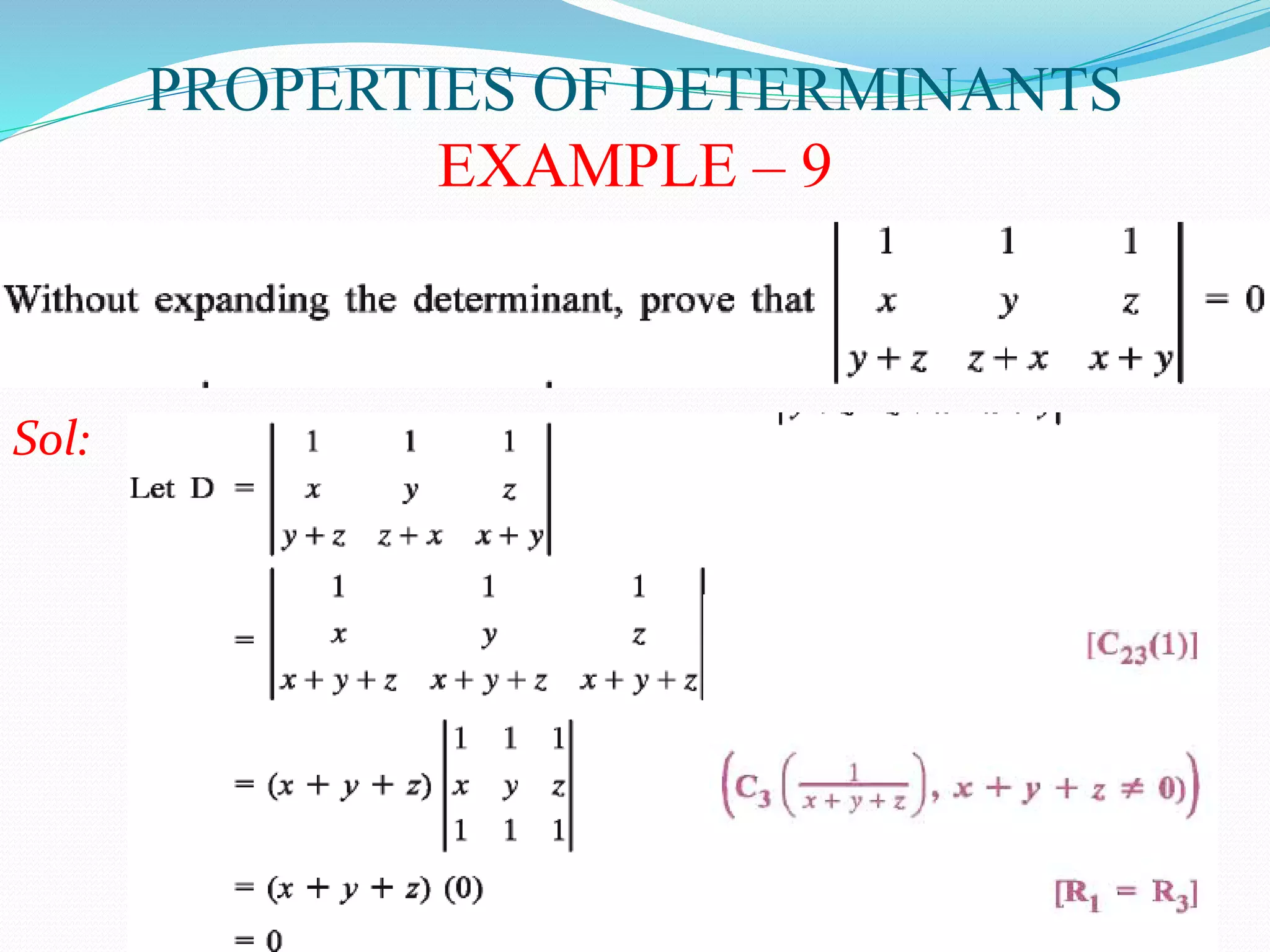 DETERMINANTS CLASS XII MODULE 1 | PDF