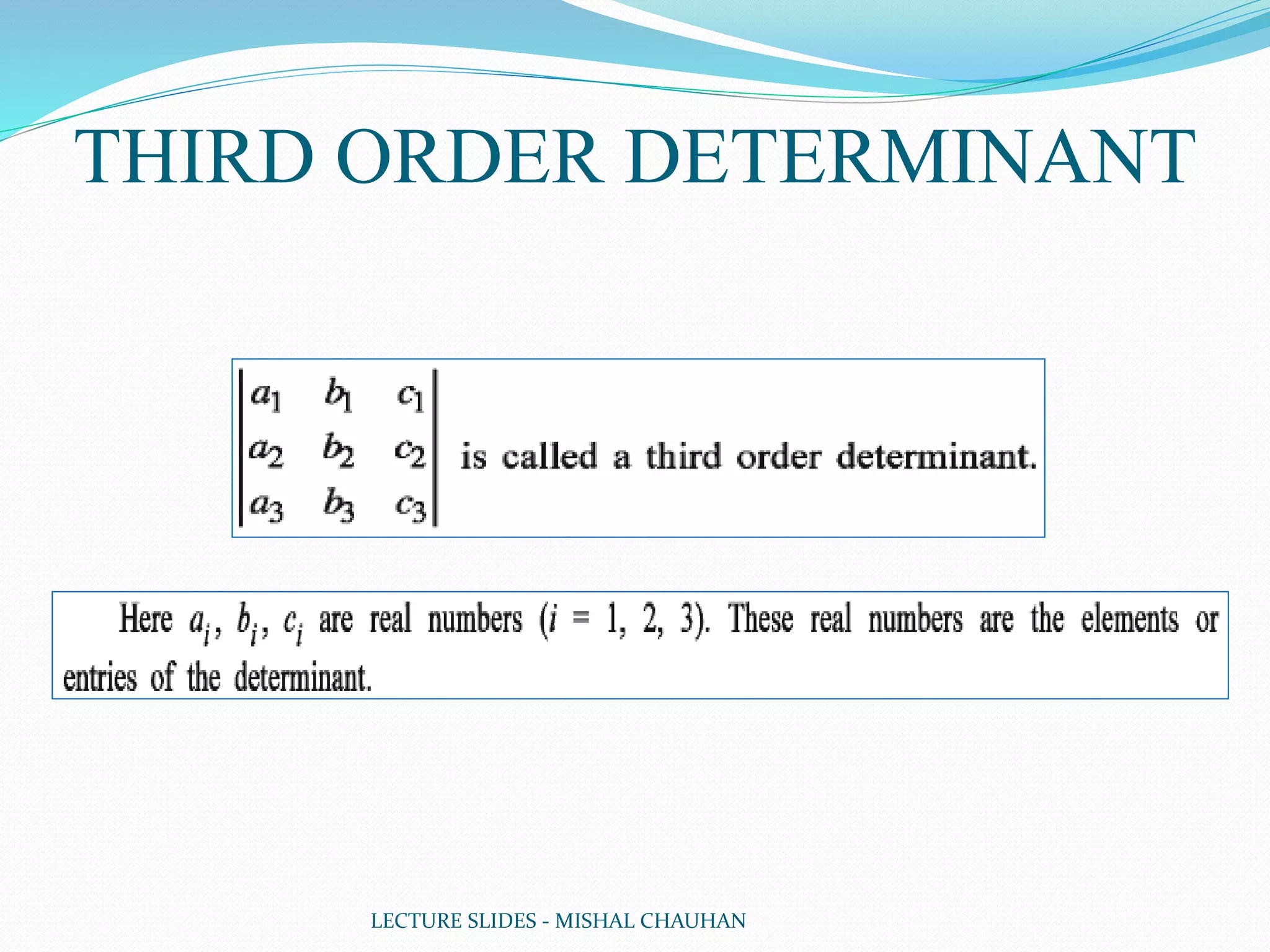 DETERMINANTS CLASS XII MODULE 1 | PDF