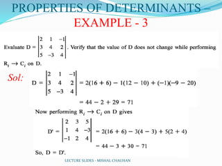 DETERMINANTS CLASS XII MODULE 1 | PDF