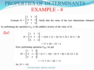 DETERMINANTS CLASS XII MODULE 1 | PDF