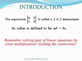 DETERMINANTS CLASS XII MODULE 1 | PDF