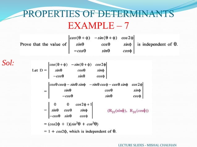DETERMINANTS CLASS XII MODULE 1 | PDF | Physics | Science