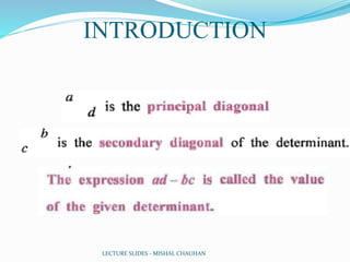 DETERMINANTS CLASS XII MODULE 1 | PDF