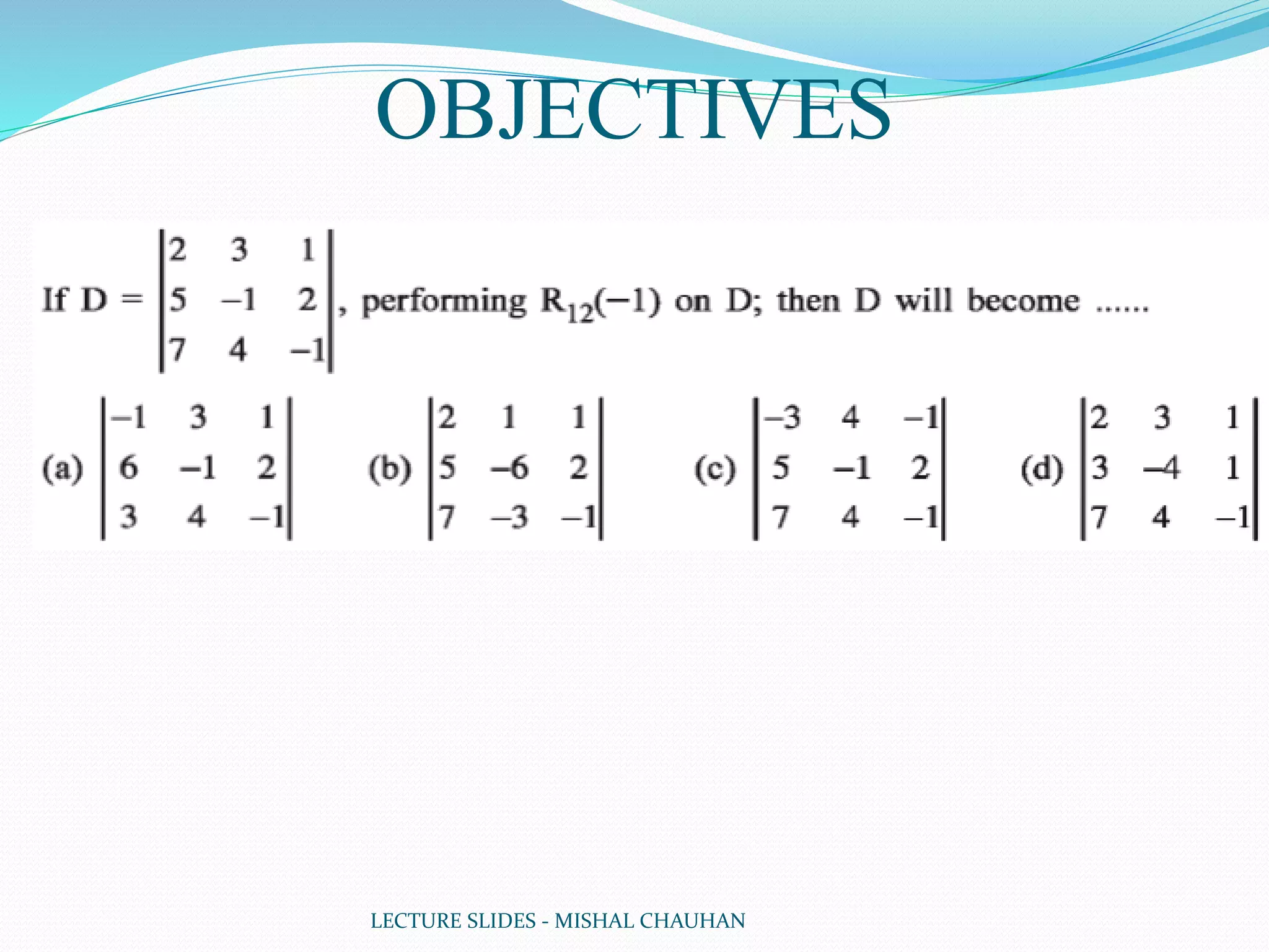 DETERMINANTS CLASS XII MODULE 2 | PDF