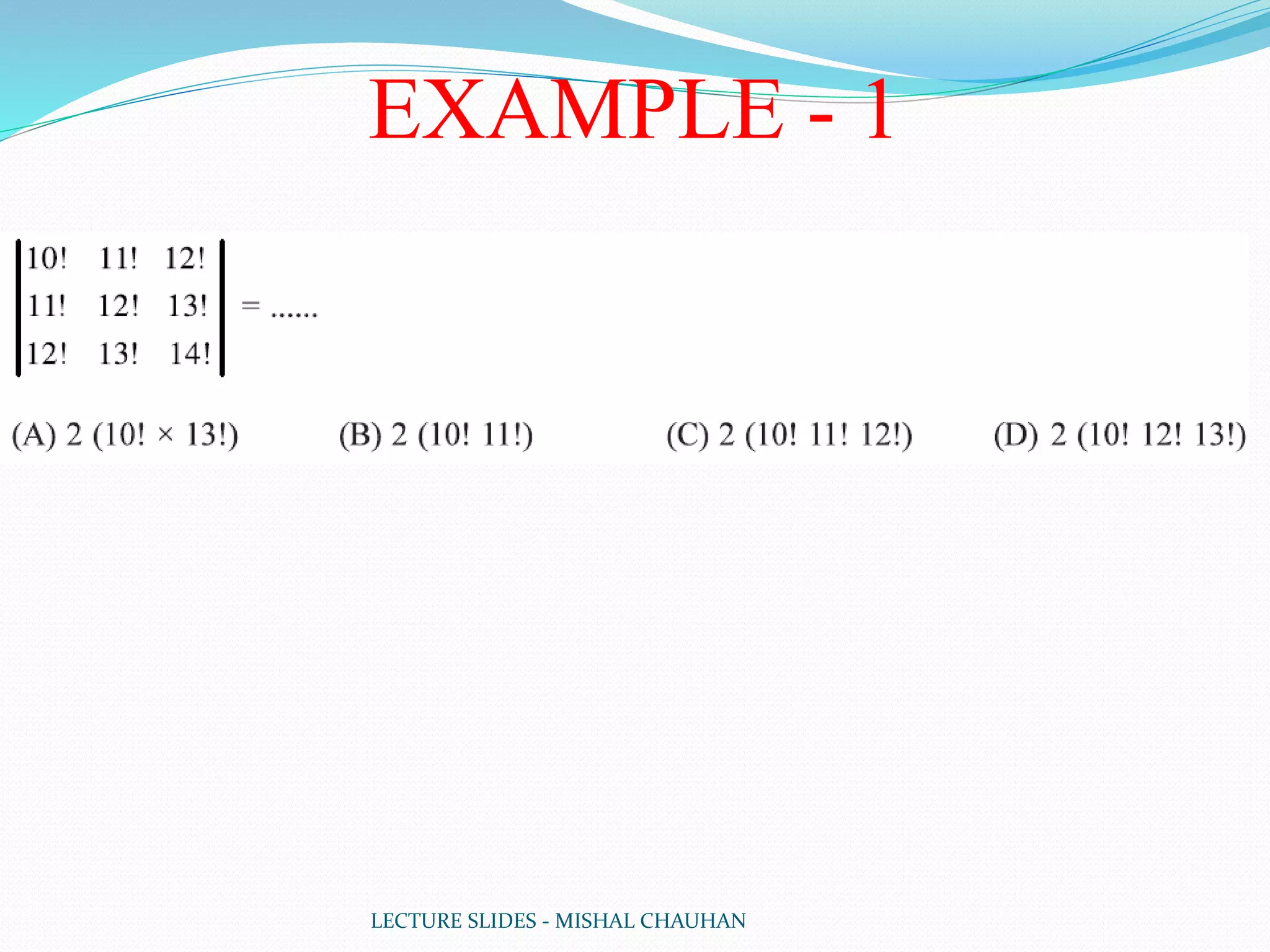DETERMINANTS CLASS XII MODULE 2 | PDF