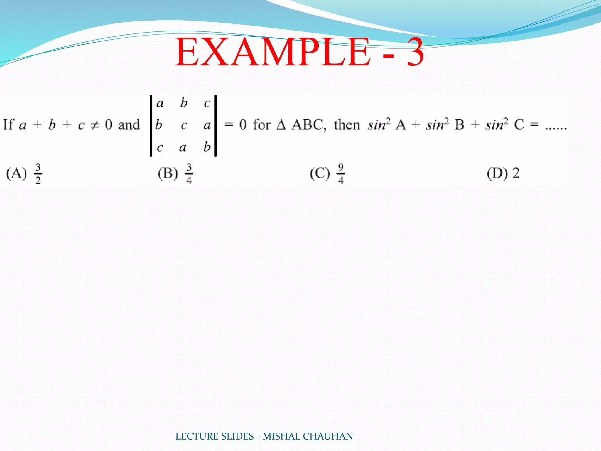 DETERMINANTS CLASS XII MODULE 2 | PDF