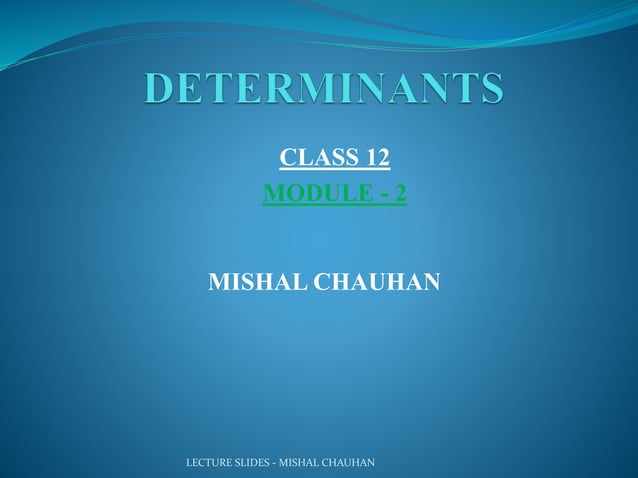 DETERMINANTS CLASS XII MODULE 2 | PDF | Physics | Science