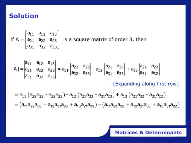 Determinants and matrices.ppt | Physics | Science