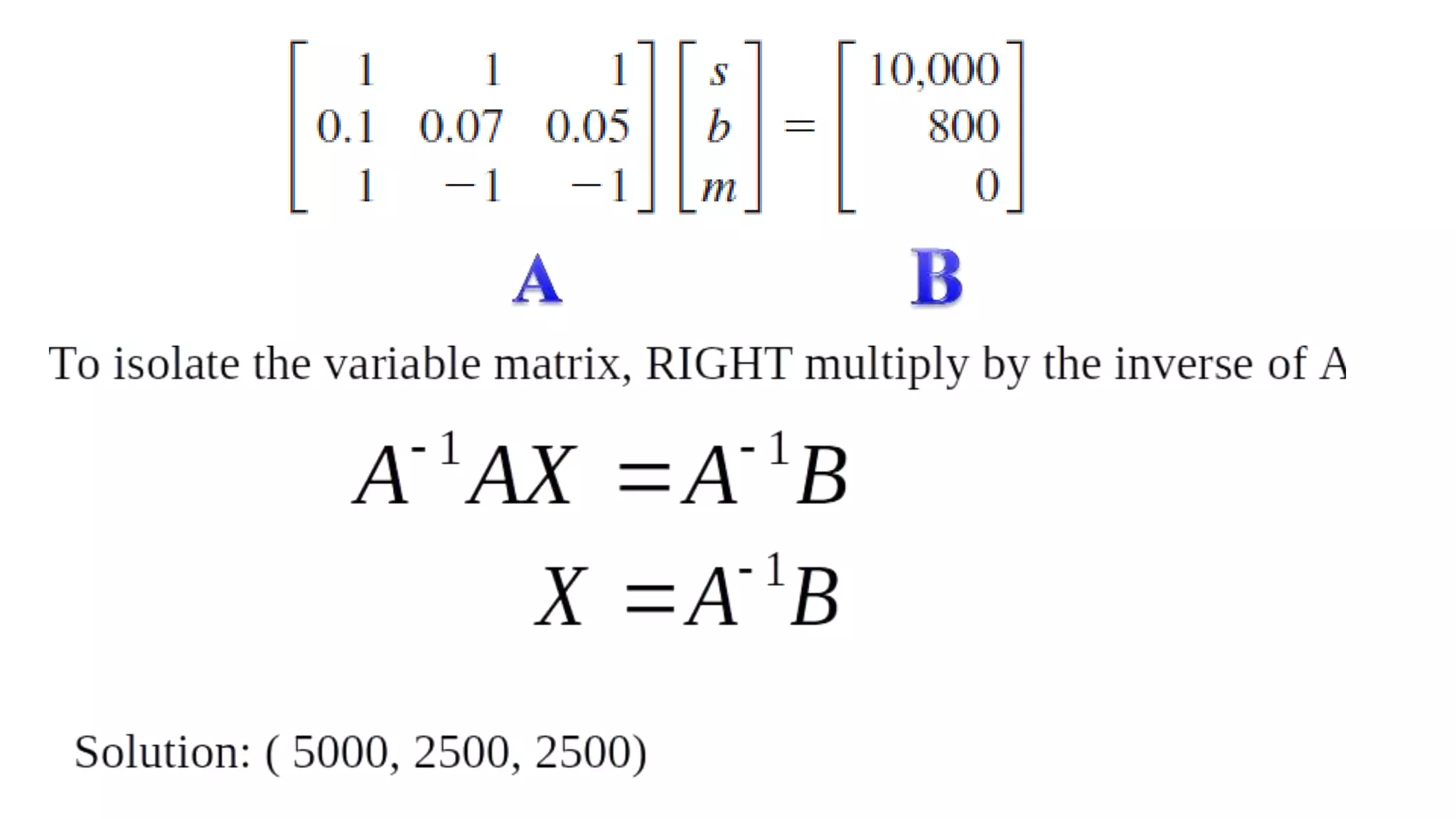 Determinants, inverse matrices & solving | PPT